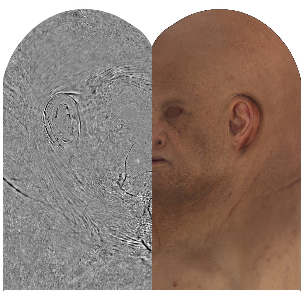 Male head texture map 04